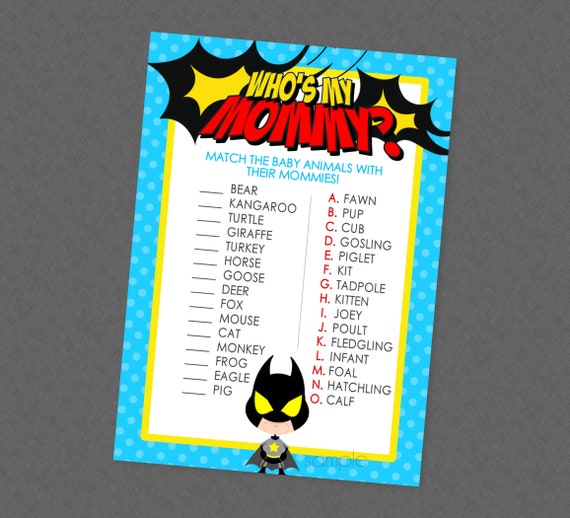 Superhero Theme Baby Shower Games