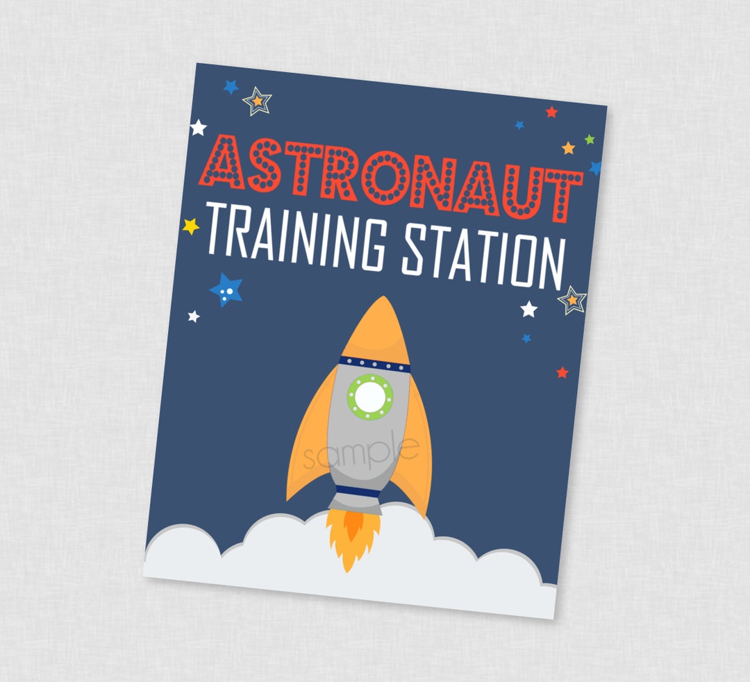 Astronaut Training Station Party Sign - INSTANT DOWNLOAD - Outer Space ...