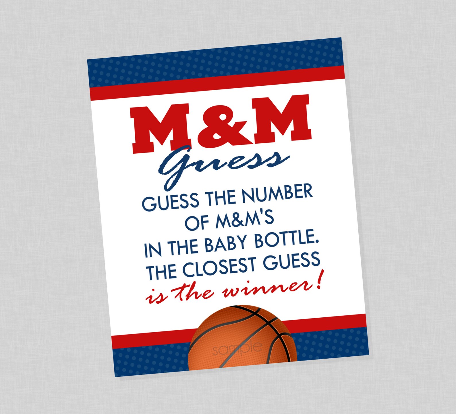 Basketball M&M Guess Baby Shower Game - INSTANT DOWNLOAD - Basketball ...