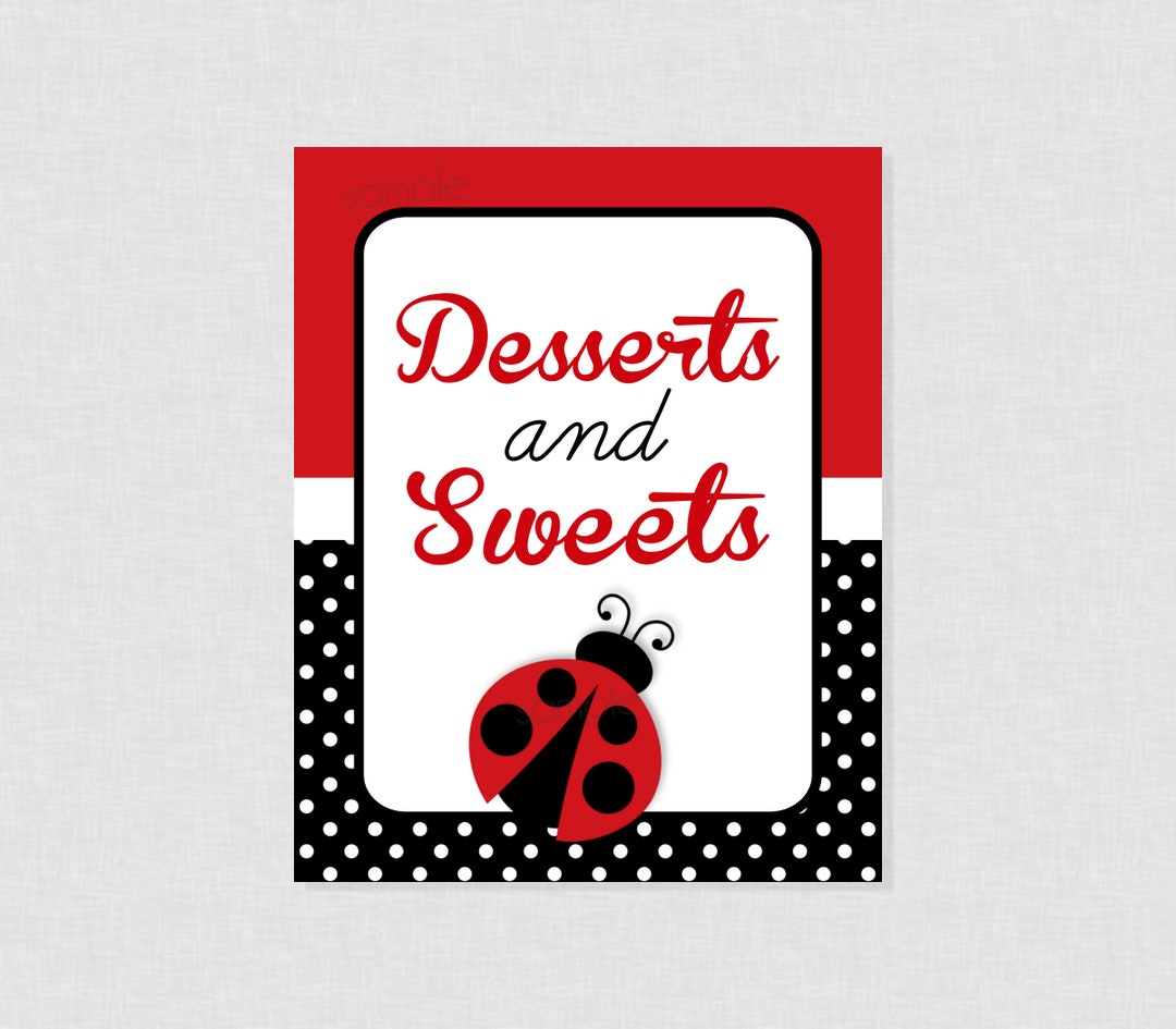Ladybug Desserts & Sweets Party Sign - INSTANT DOWNLOAD - Ladybug Baby ...