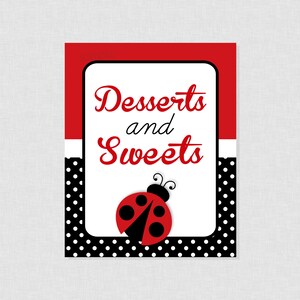 Ladybug Desserts & Sweets Party Sign - INSTANT DOWNLOAD - Ladybug Baby ...