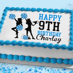 Edible Cheerleader Personalized Birthday Cake Topper Sugar Sheet ...