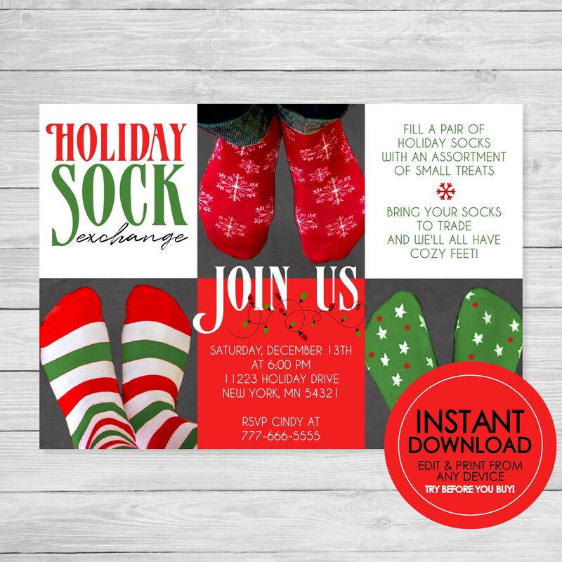 Sock Exchange Invitation - Etsy