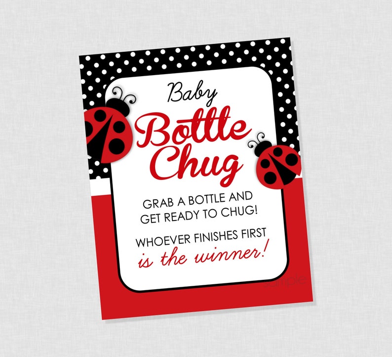 Ladybug Baby Bottle Chug Shower Game INSTANT DOWNLOAD - Etsy
