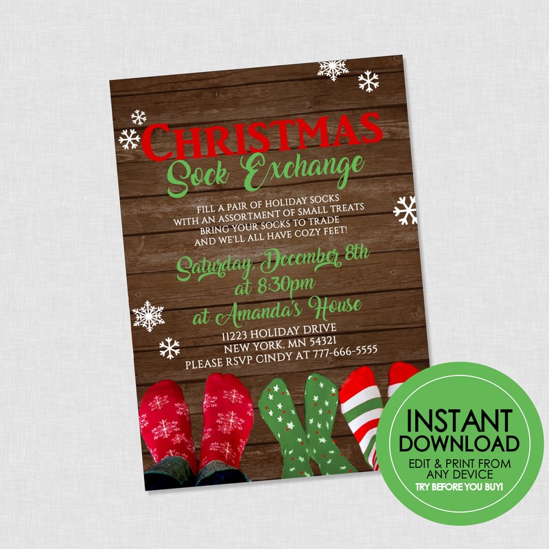 Sock Exchange Invitation - Etsy
