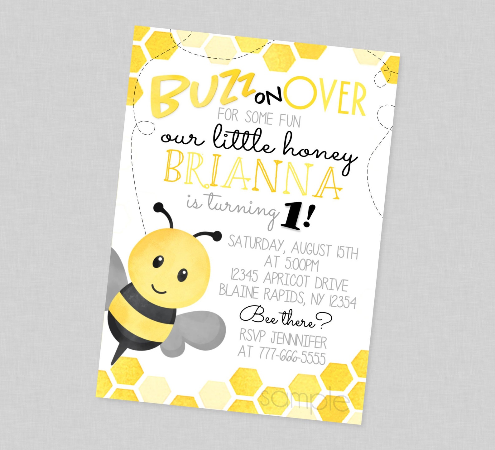 Bee Birthday Invitation Bee Birthday Invitations Bee 1st | Etsy