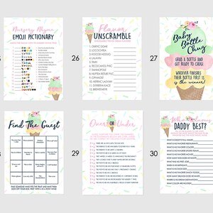 Ice Cream Baby Shower Games - PICK ANY 10 - 30 Games to Choose From ...