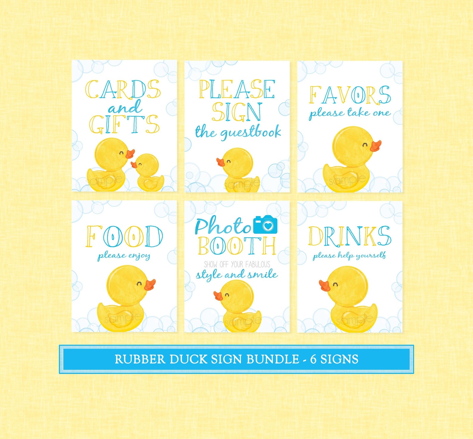 Rubber Duck Party Sign Pack - INSTANT DOWNLOAD - Rubber Duck Party ...