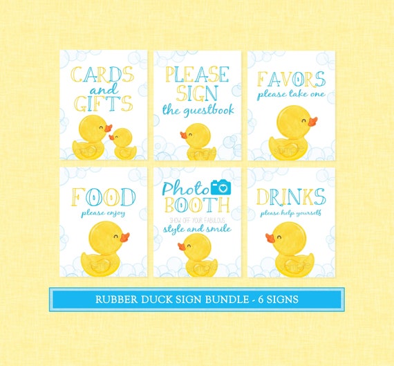 Rubber Duck Party Sign Pack INSTANT DOWNLOAD Rubber Duck - Etsy