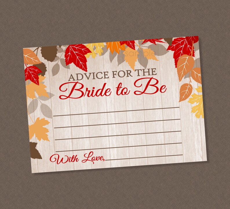 Advice for the Bride to Be Printable Cards INSTANT DOWNLOAD - Etsy