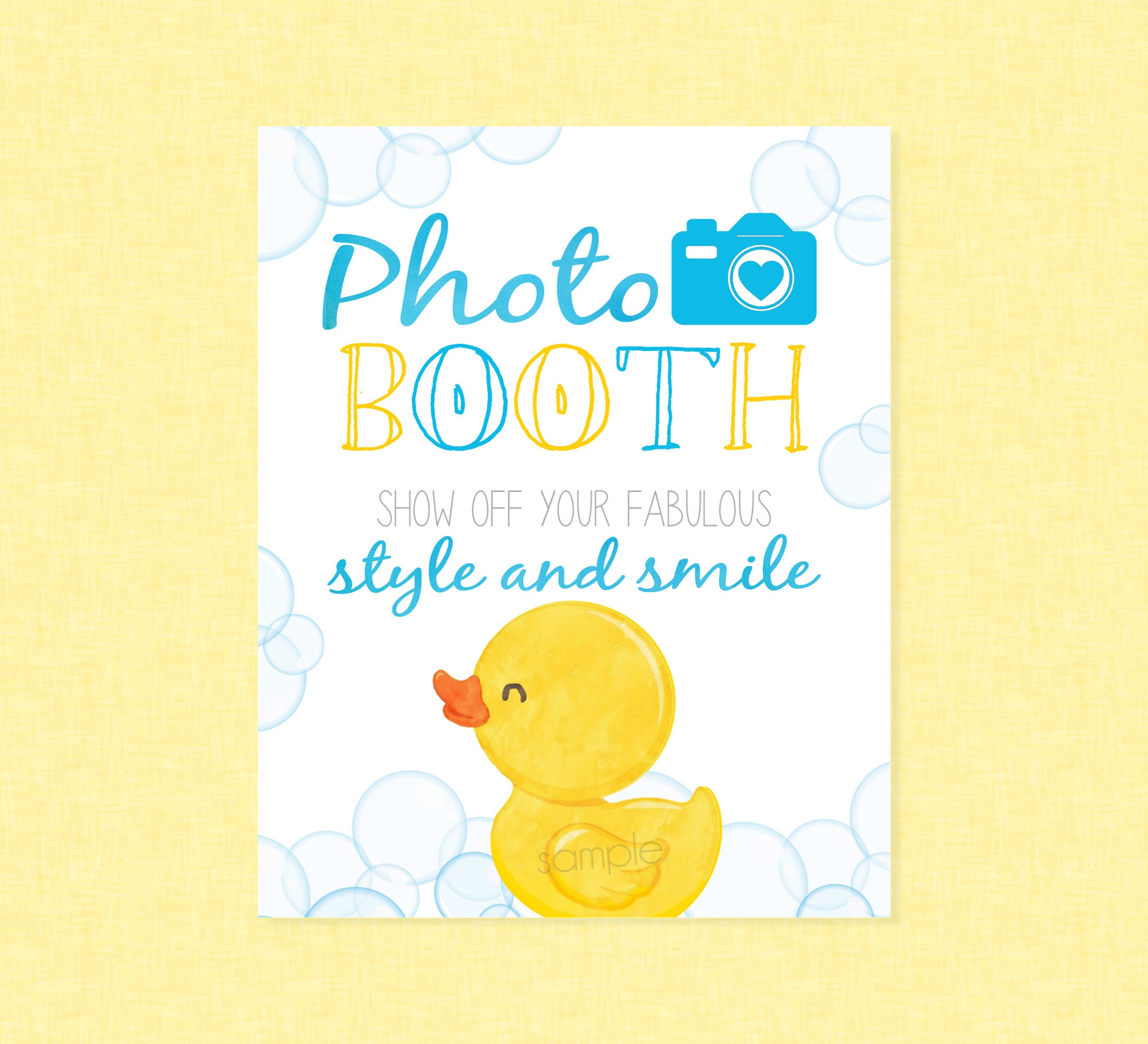 Rubber Duck Photo Booth Party Sign - INSTANT DOWNLOAD - Duck Baby ...