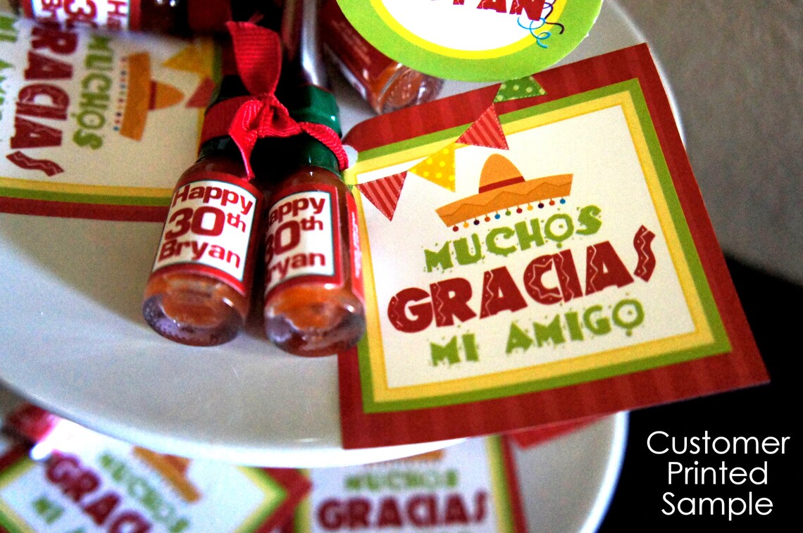 Muchos Gracias Mi Amigo Favor Tag INSTANT DOWNLOAD Fiesta | Etsy