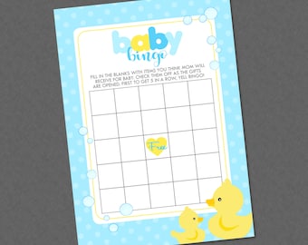 Rubber Duck Baby Shower Bingo INSTANT DOWNLOAD Ducky | Etsy