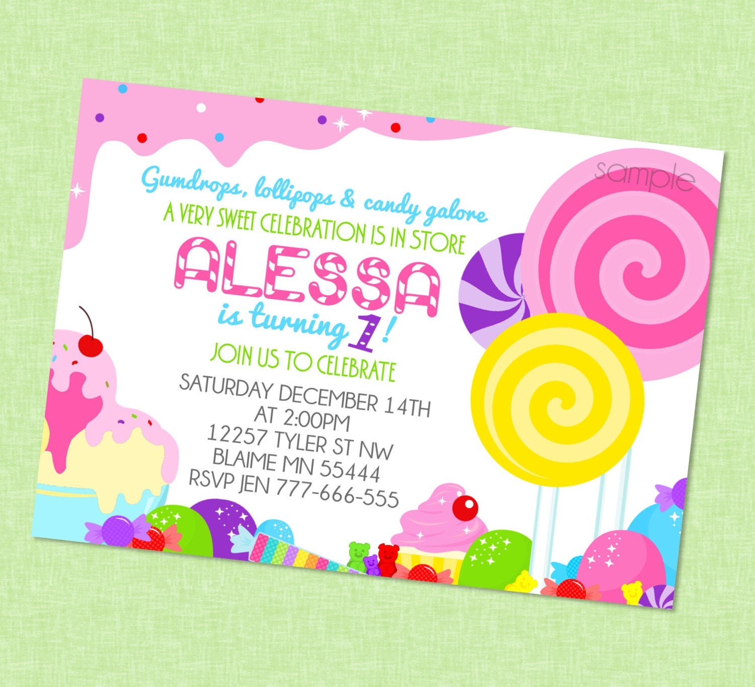 Candy Birthday Invitation - EDITABLE INSTANT DOWNLOAD - Candyland ...