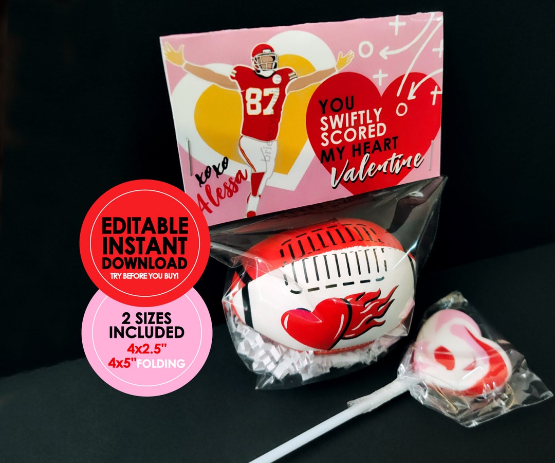 Printable Travis Kelce X Taylor Inspired Valentines - EDITABLE INSTANT ...