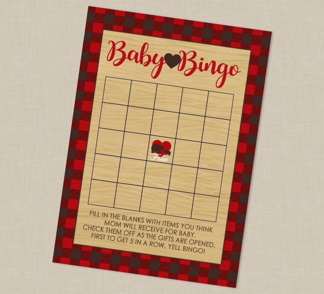 Lumberjack Baby Shower Bingo - INSTANT DOWNLOAD - Lumberjack Shower ...