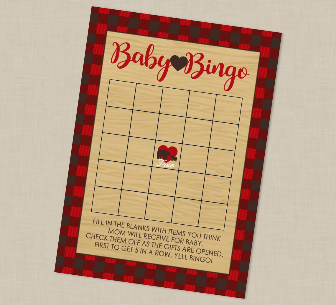 Lumberjack Baby Shower Bingo - INSTANT DOWNLOAD - Lumberjack Shower ...