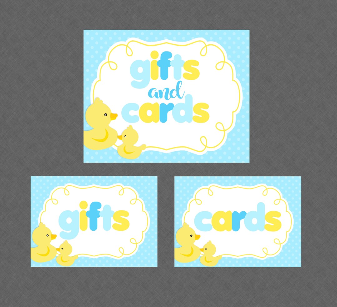 Rubber Duck Cards & Gifts Signs - INSTANT DOWNLOAD - Duck Cards Sign ...