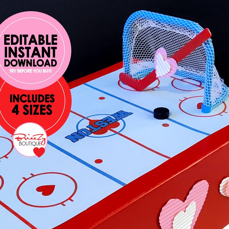 Hockey Valentines Box - Etsy