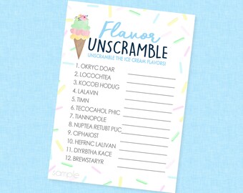 Ice Cream Baby Shower Game Pack INSTANT DOWNLOAD Ice Cream Shower Games ...
