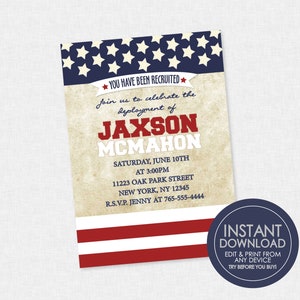 Flag Deployment Invitation EDITABLE INSTANT DOWNLOAD Going Away Party ...