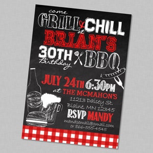 Grill & Chill Birthday Invite Editable Instant Download Adult Birthday ...