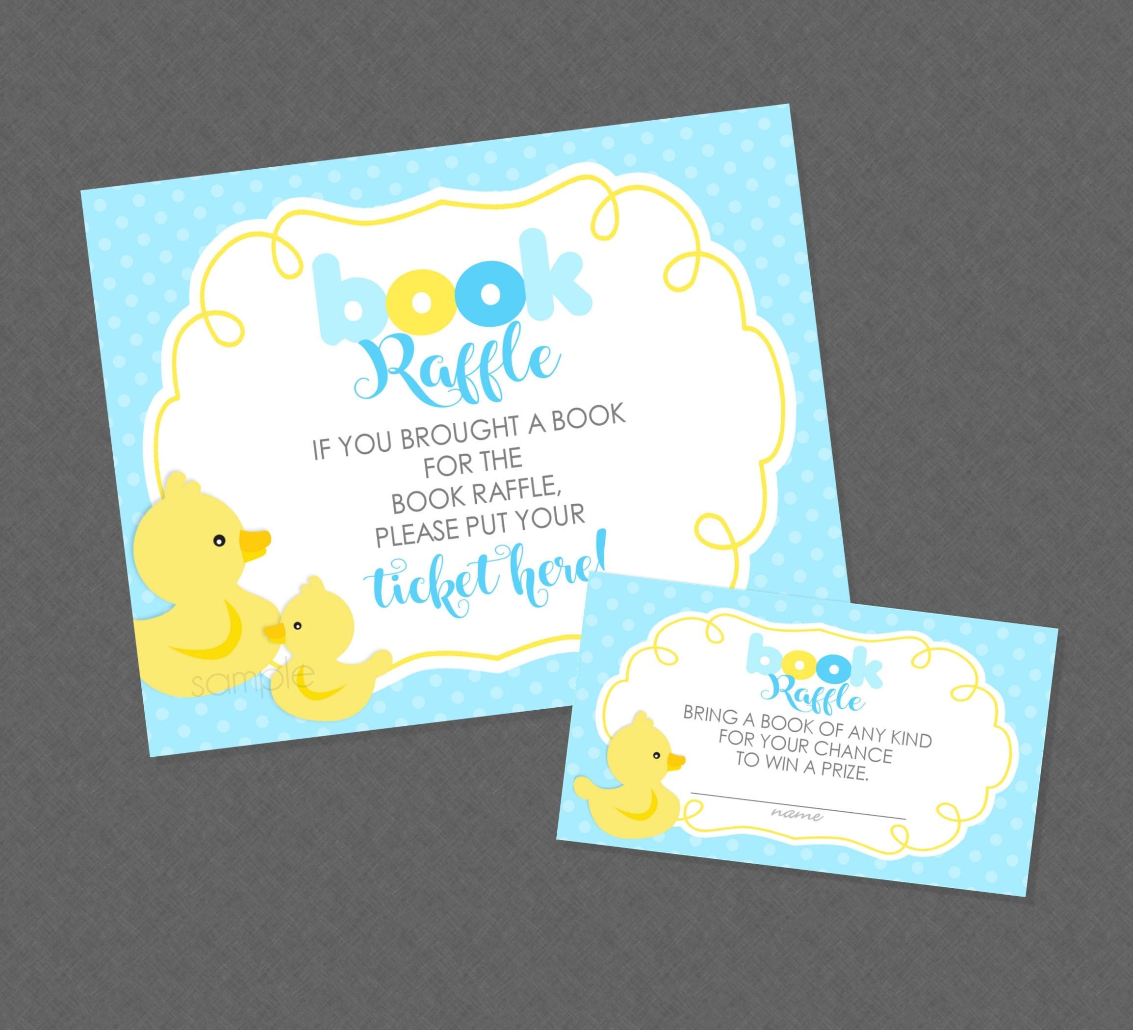 Rubber Duck Baby Shower Book Raffle INSTANT DOWNLOAD | Etsy