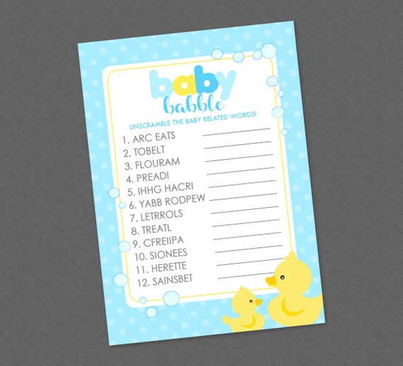 Baby Babble Word Scramble