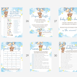 Bear Baby Shower Games - PICK ANY 10 - 30 Games to Choose From - Bearly ...