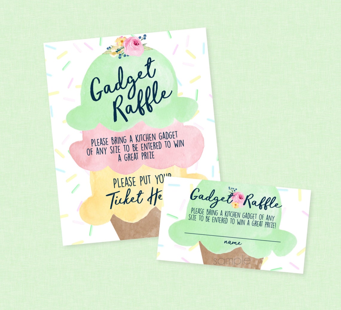 Kitchen Gadget Raffle for Bridal Shower INSTANT DOWNLOAD - Etsy