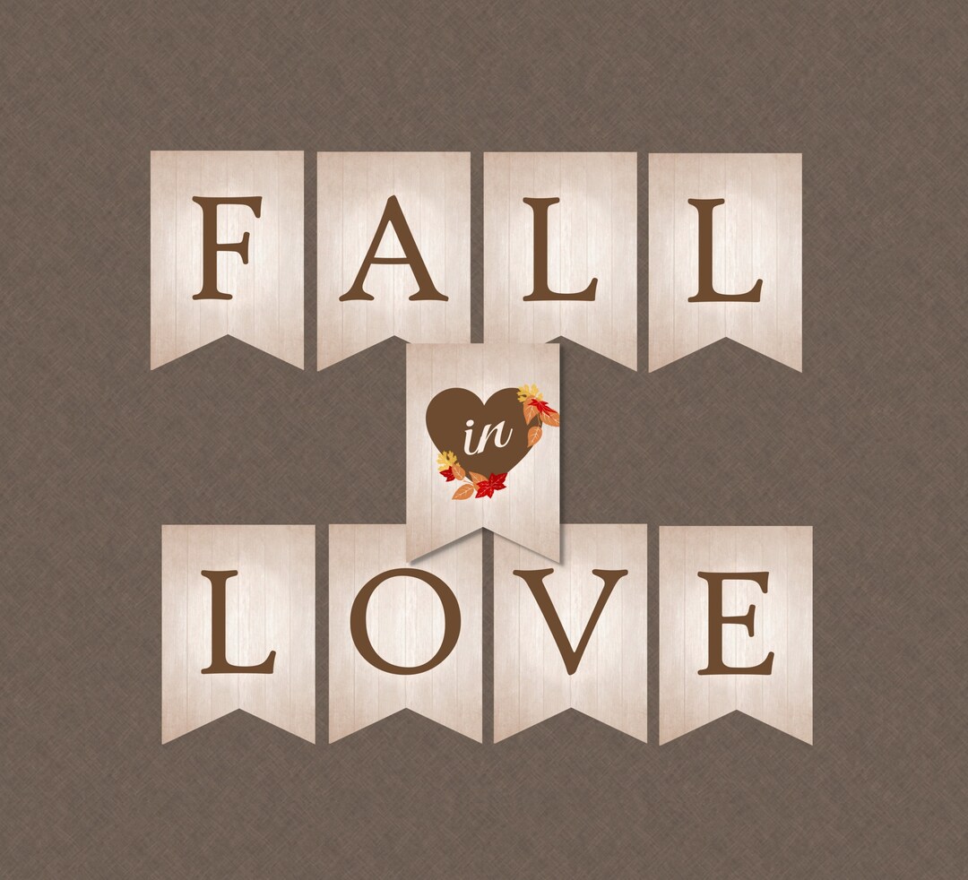 Fall in Love Hanging Banner INSTANT DOWNLOAD Fall Bridal Shower, Table ...