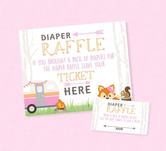 Pink RV Camper Baby Shower Diaper Raffle INSTANT DOWNLOAD | Etsy