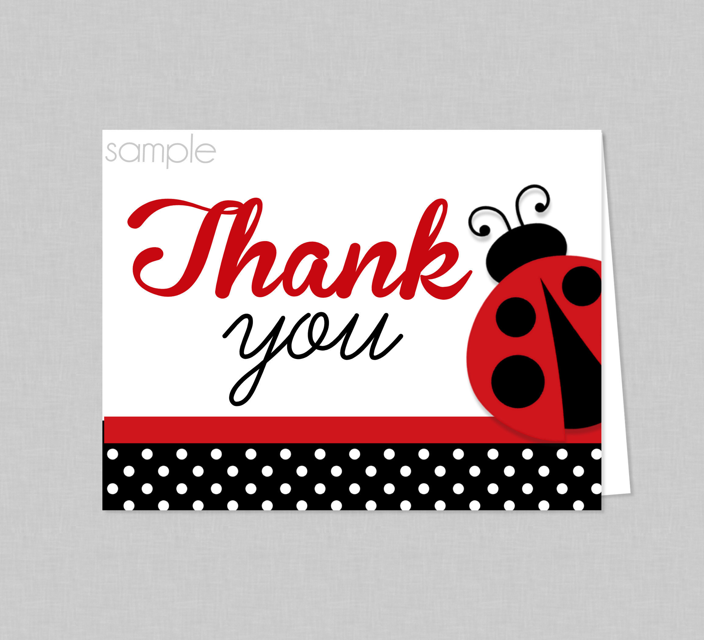 Ladybug Thank You Card INSTANT DOWNLOAD ladybug Baby | Etsy