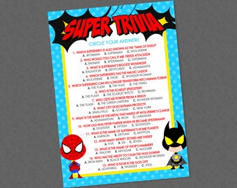 Who Am I Superhero Party Game INSTANT DOWNLOAD Superhero Baby Shower ...