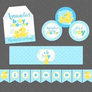 Rubber Duck Baby Shower Mini Party Pack, Duckie Baby Shower, Rubber ...