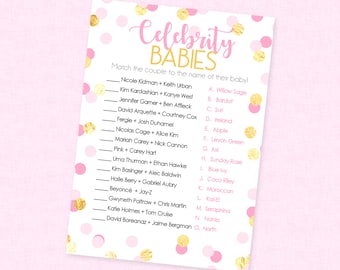 Celebrity Baby Shower Game | Etsy