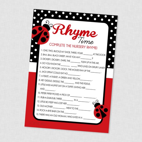 Ladybug ABC Baby Shower Game INSTANT DOWNLOAD Ladybug Baby - Etsy