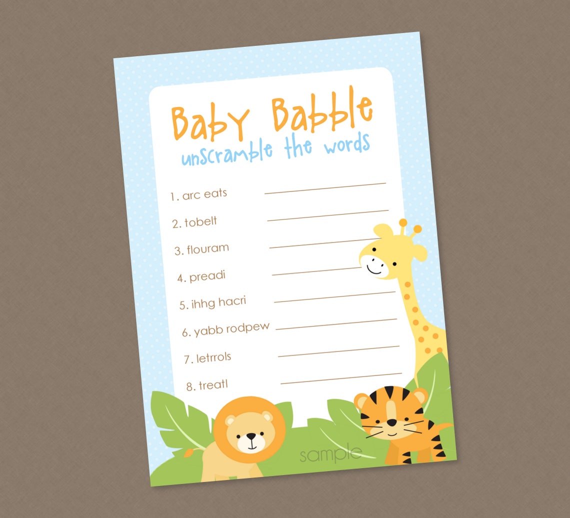 Baby Word Unscramble Baby Shower Game INSTANT DOWNLOAD | Etsy