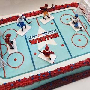 Edible Hockey Rink Personalized Birthday Cake Topper Sugar Sheet ...