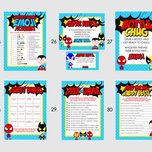 Superhero Baby Shower Games - PICK ANY 10 - 36 Games to Choose From ...