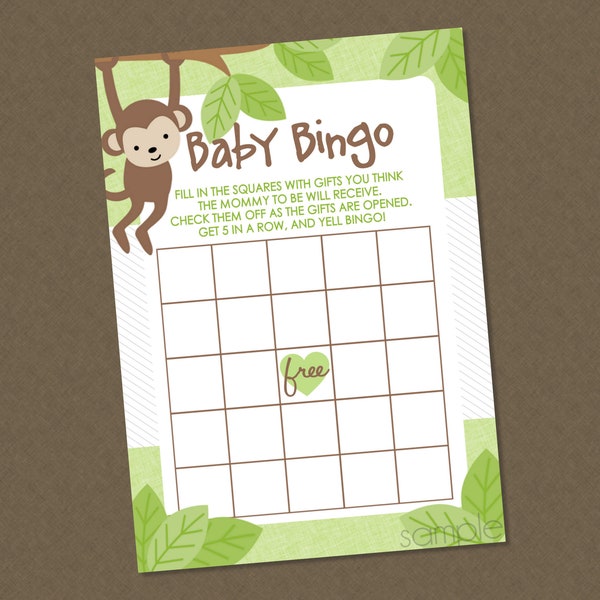 Monkey Bingo - Etsy