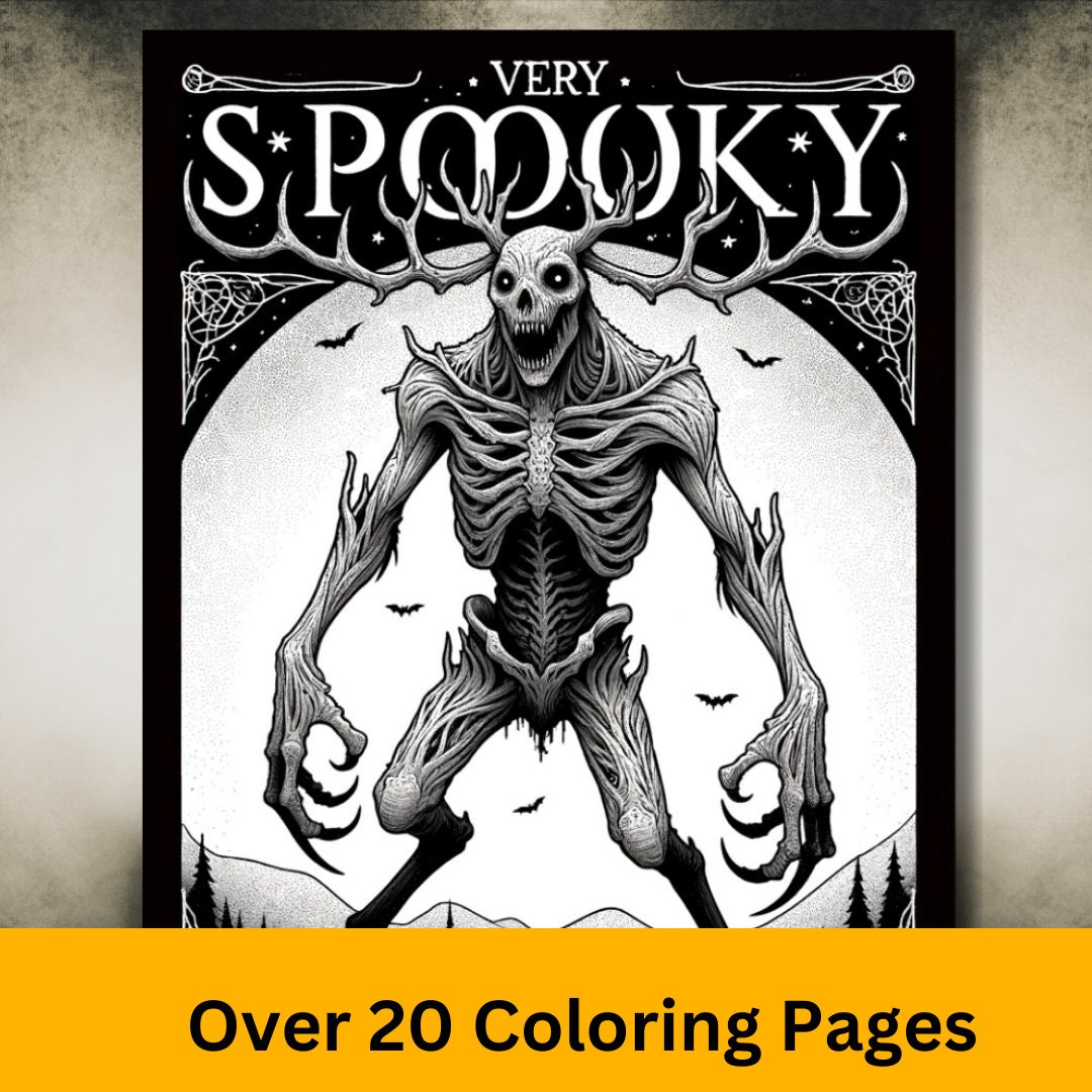Scary Coloring Book, Coloring Book, Spooky Stationary, Spooky Art ...