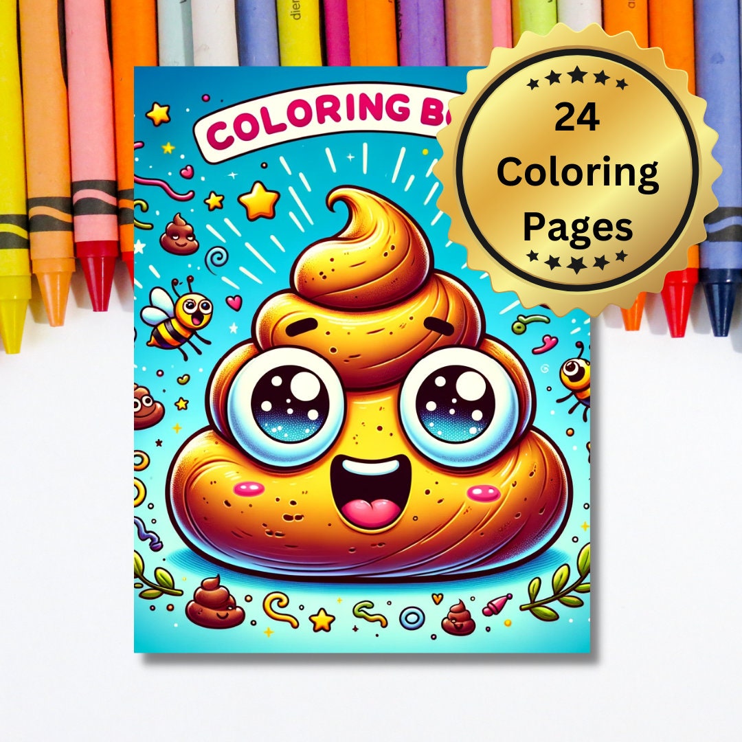 Poop Coloring Book, Coloring Book for Children, Coloring Book for Kids ...