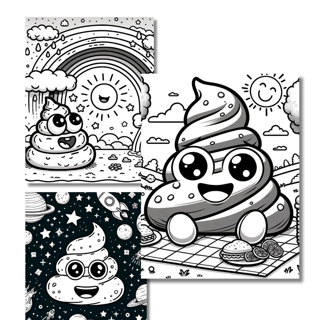 Poop Coloring Book, Coloring Book for Children, Coloring Book for Kids ...