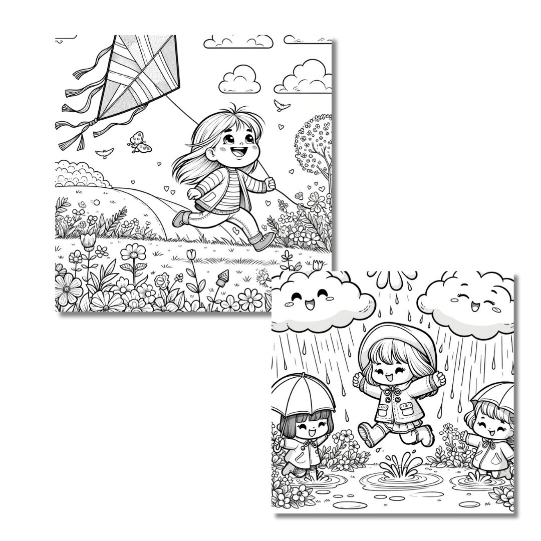 Springtime Wonders Coloring Book, Coloring Pages, Kid Coloring Book ...