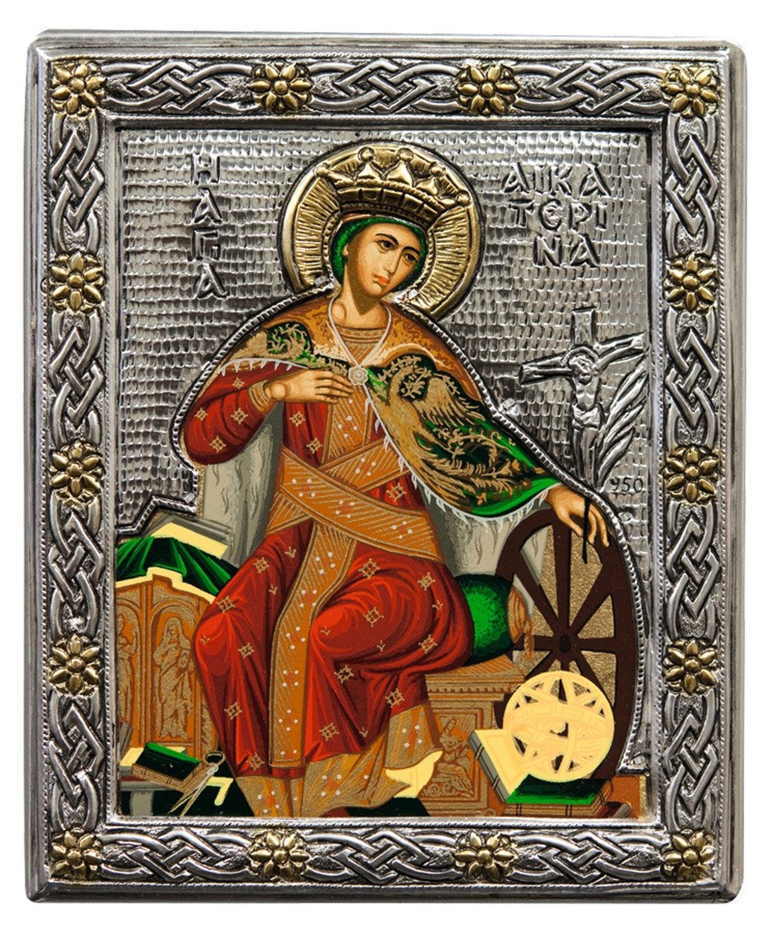 Orthodox Icon Saint Catherine 11x9 Cm. Silver 925 Byzantine - Etsy