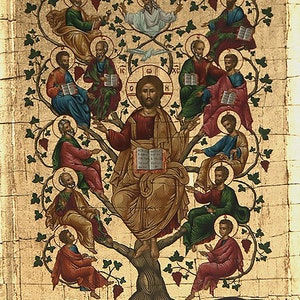 The Vine Tree 29x23 Cm. Old Looking Byzantine Icon Orthodox - Etsy