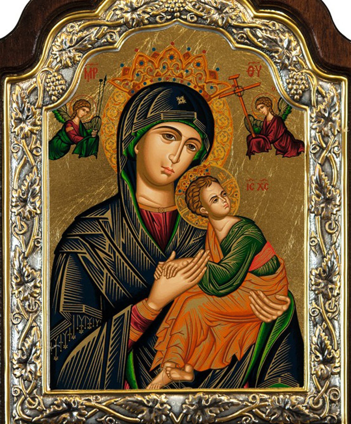 Orthodox Icon Vίrgin Perpetual Help 20x16 Cm. Goldplated - Etsy
