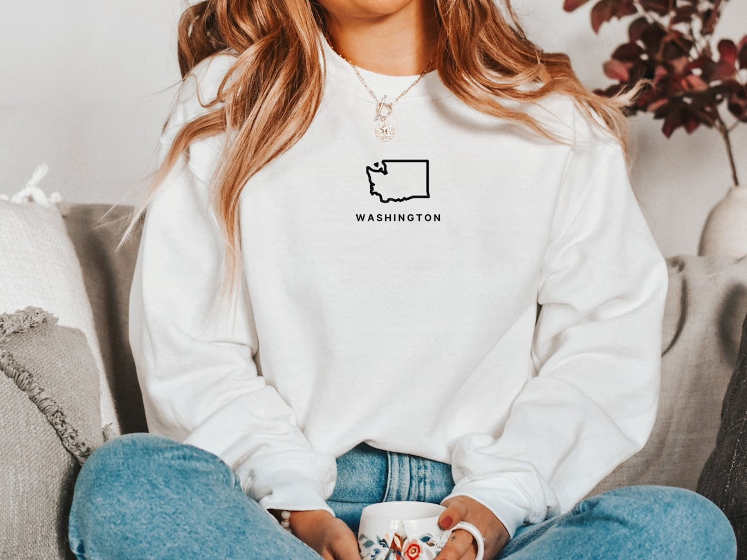 Washington Sweatshirt Embroidered Crewneck, Washington Gifts ...