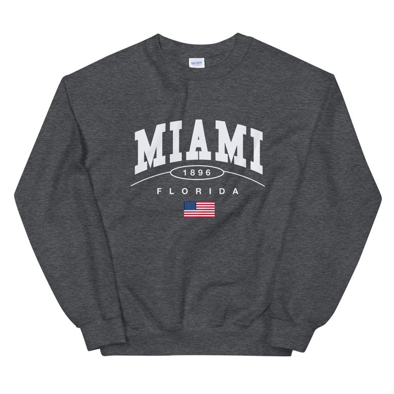 Miami Florida Sweatshirt, Miami Shirt, Miami Crewneck, Miami Sweatshirt ...